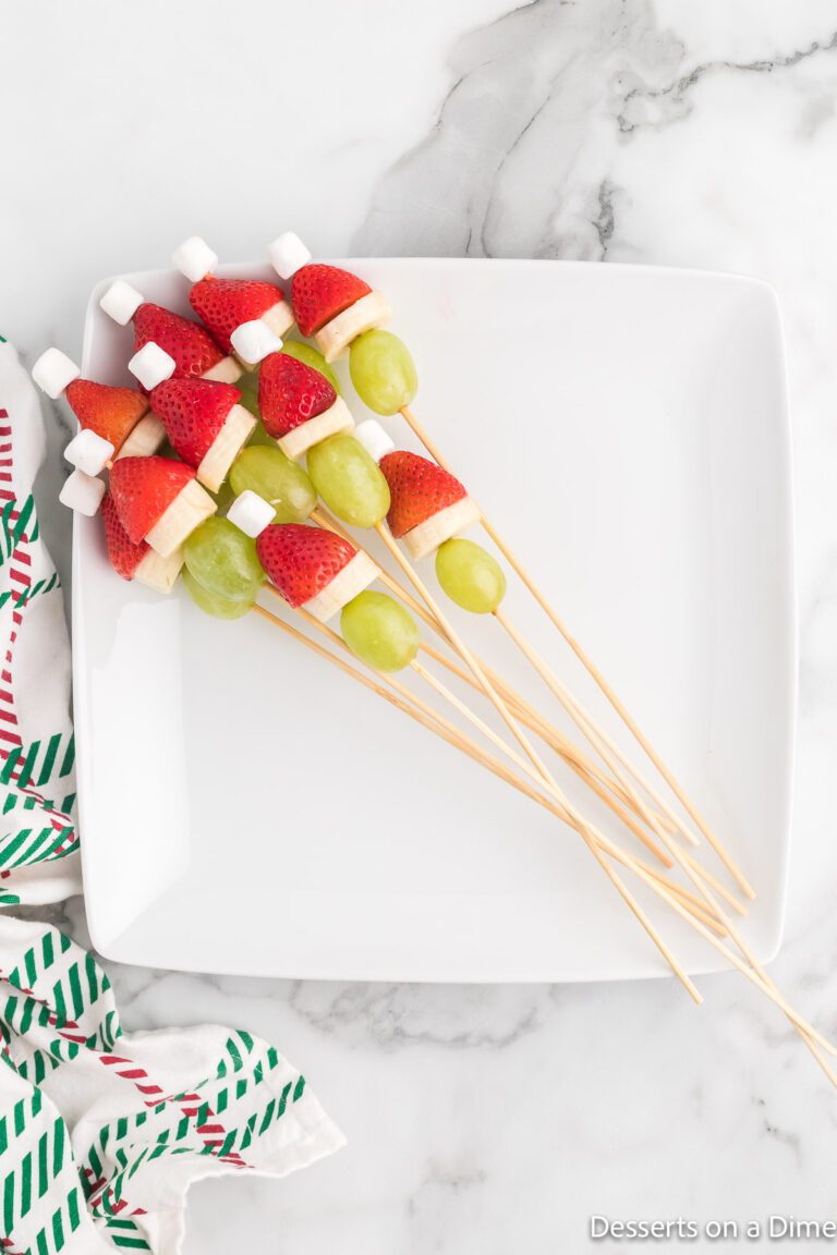 Grinch Fruit Kabobs, Easy and Adorable