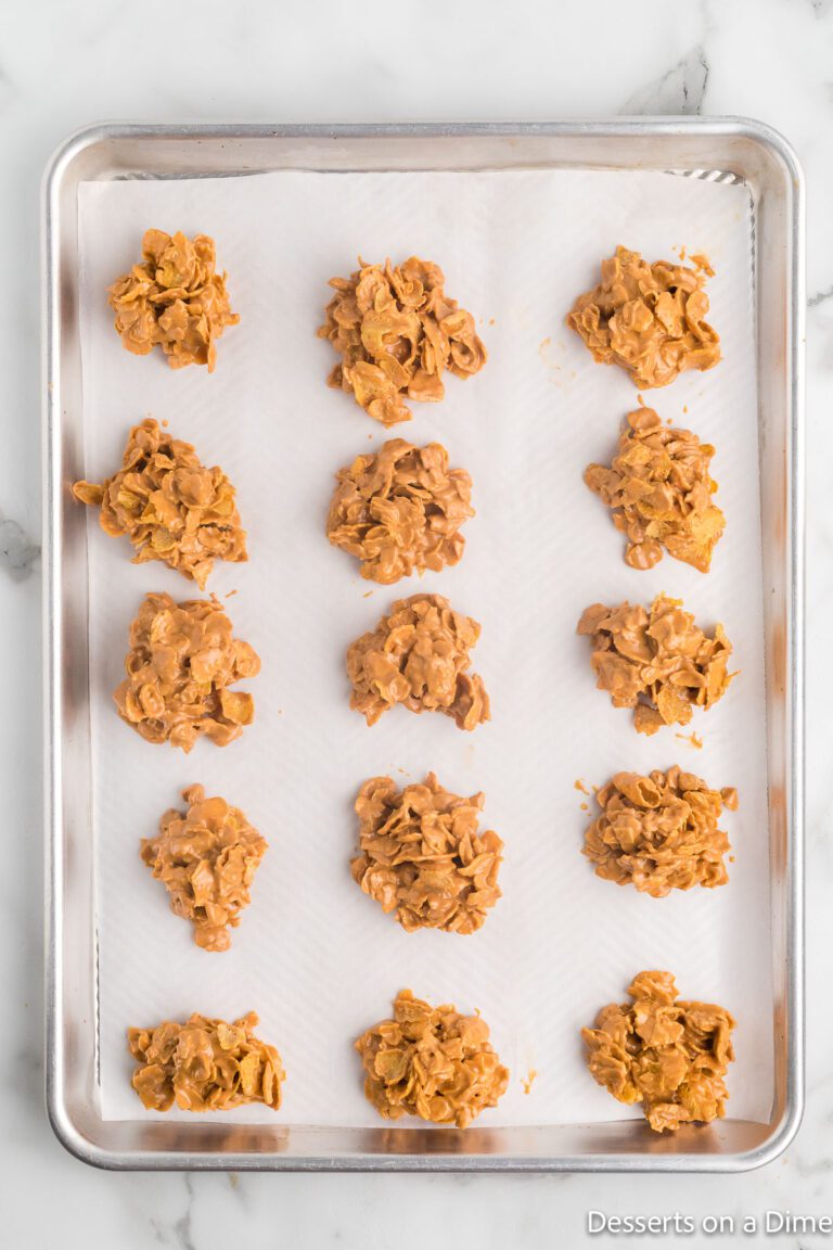 Peanut Butter Butterscotch Cornflake Cookies -Desserts on a Dime