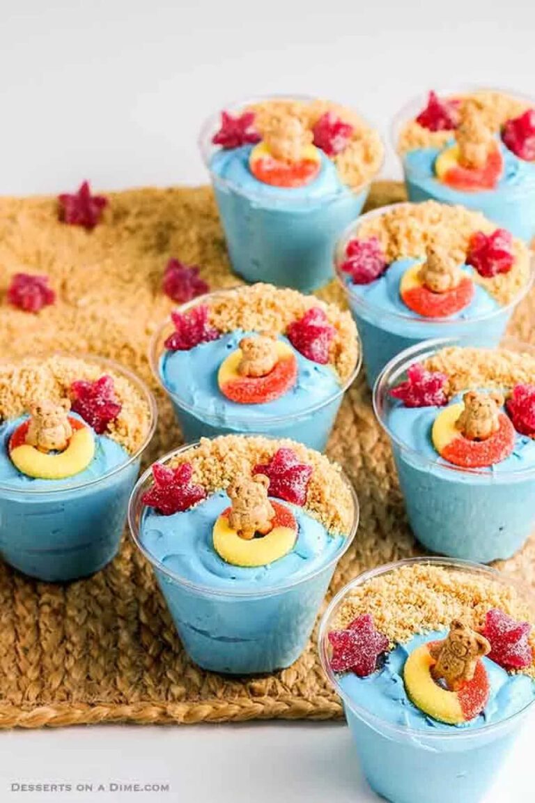 Sand pudding cups - festive swimming pudding cups