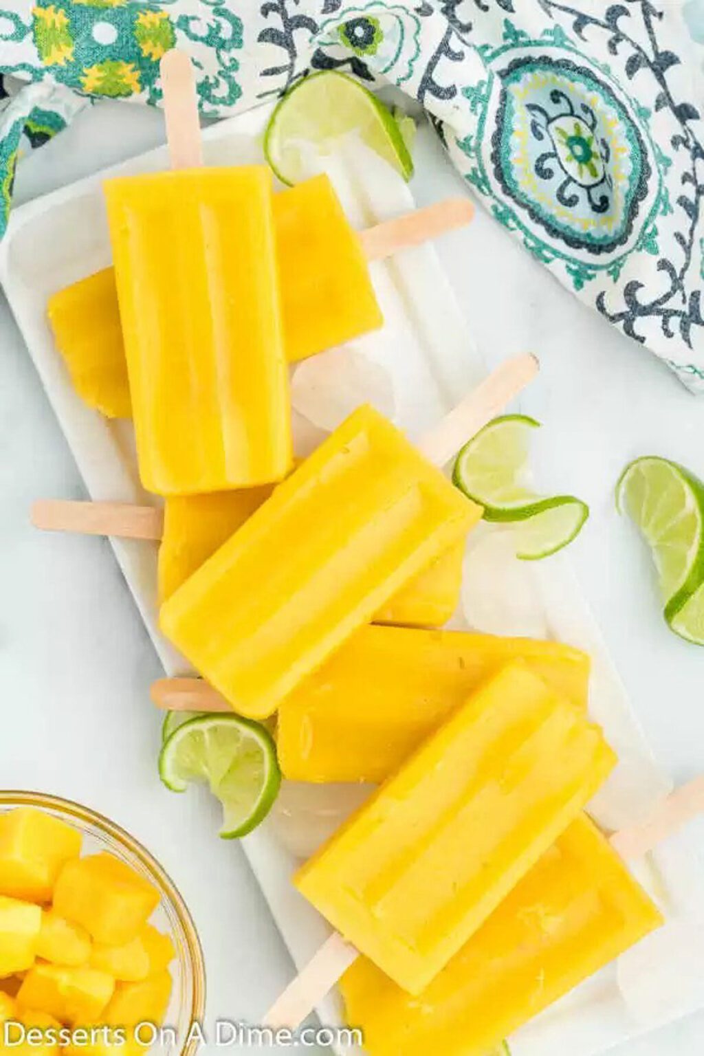 Mango Popsicles - Desserts on a Dime