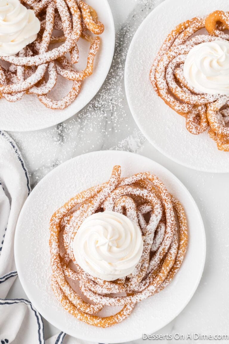 Funnel Cake with Pancake Mix - Desserts on a Dime