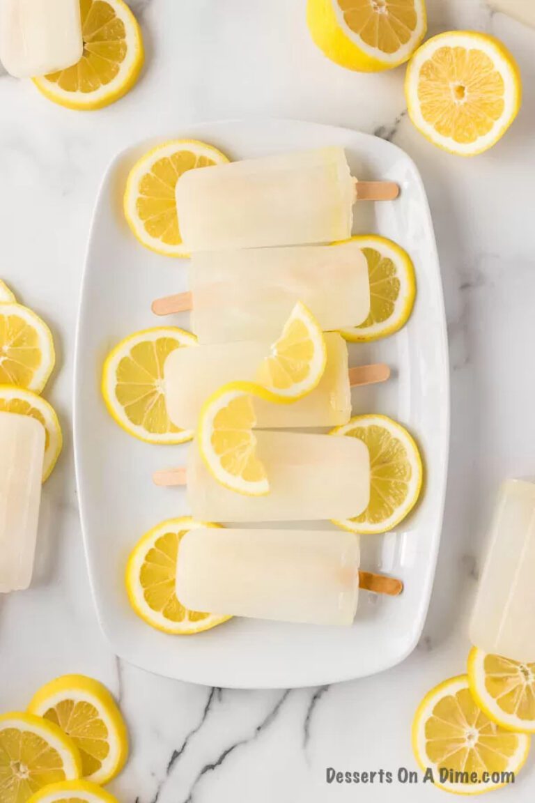 Lemon Popsicles - Desserts on a Dime
