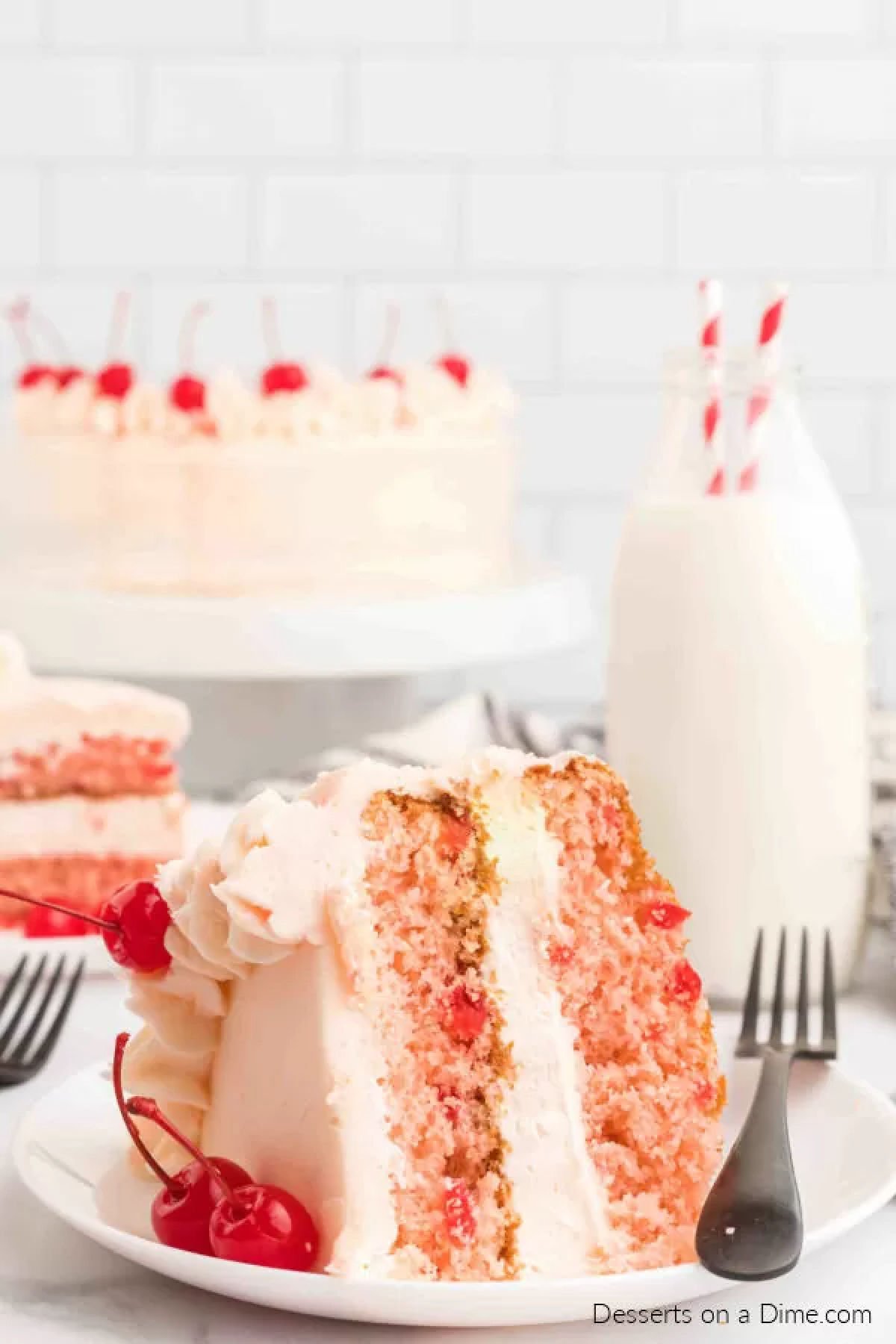 Cherry Chip Cake Recipe - Desserts on a Dime