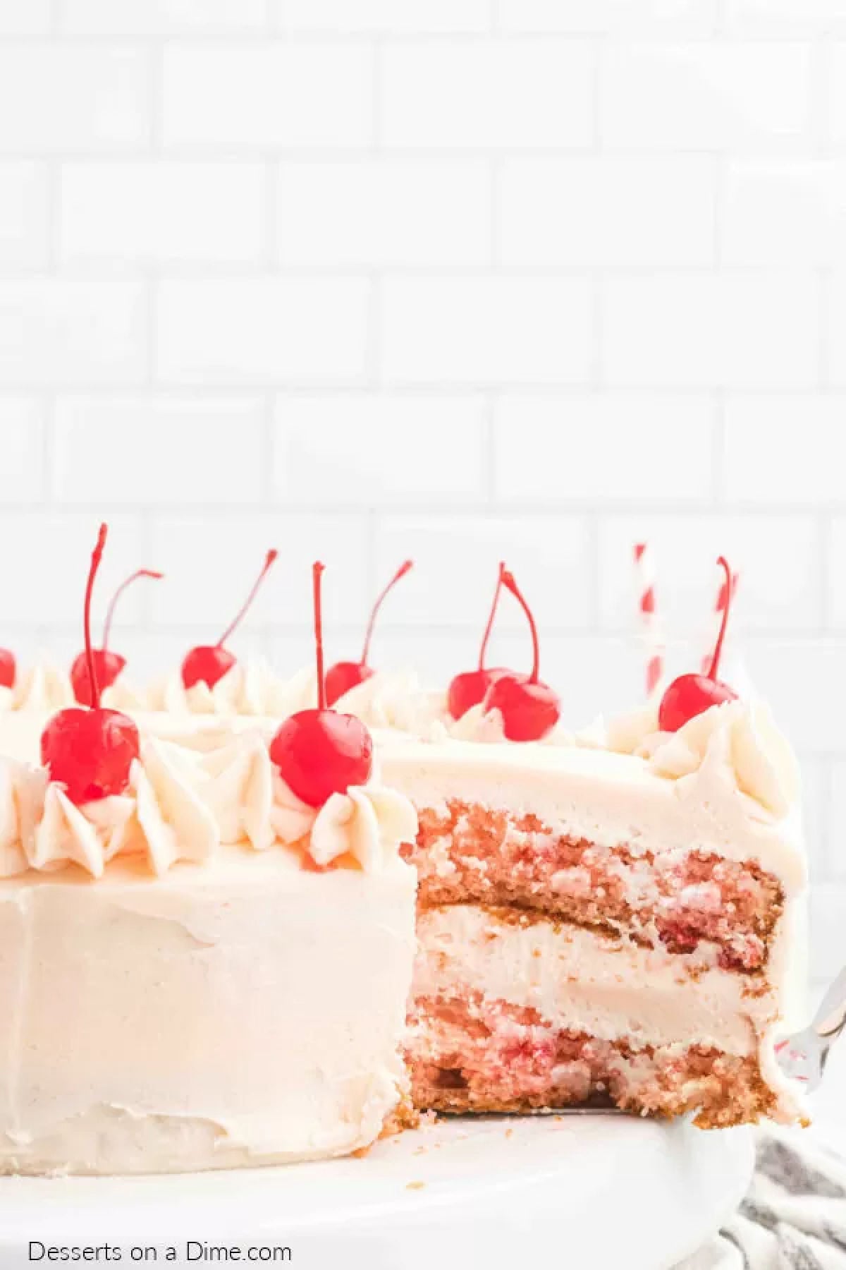 Cherry Chip Cake - Desserts on a Dime