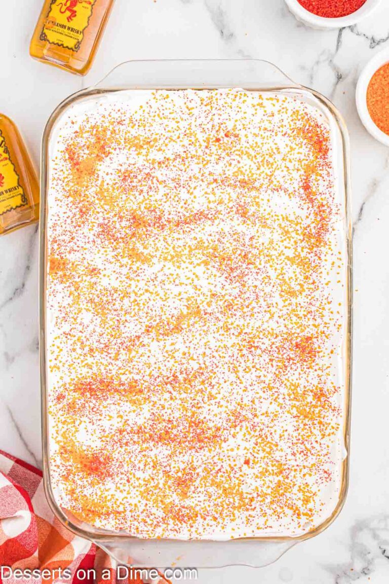 Fireball Poke Cake - Desserts on a Dime