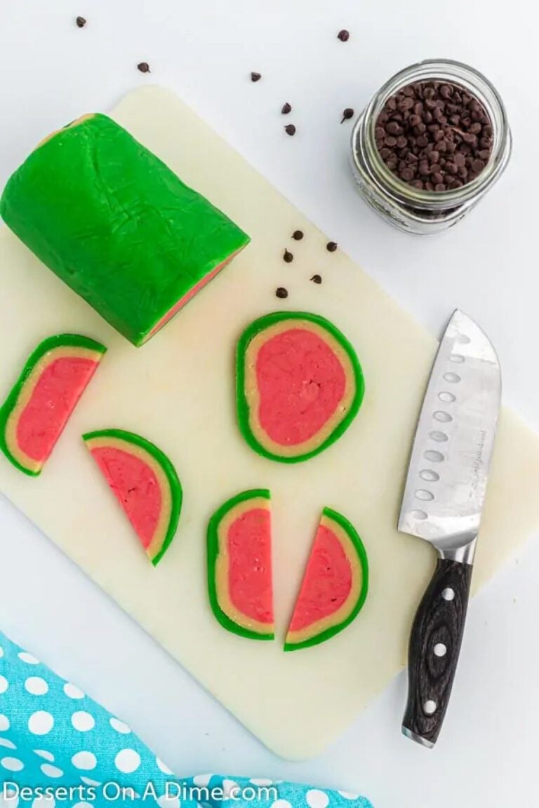 Watermelon Cookies - Desserts on a Dime
