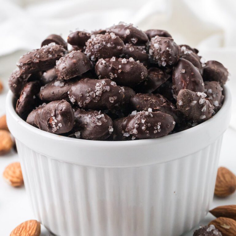 Dark Chocolate Covered Almonds - Desserts On A Dime