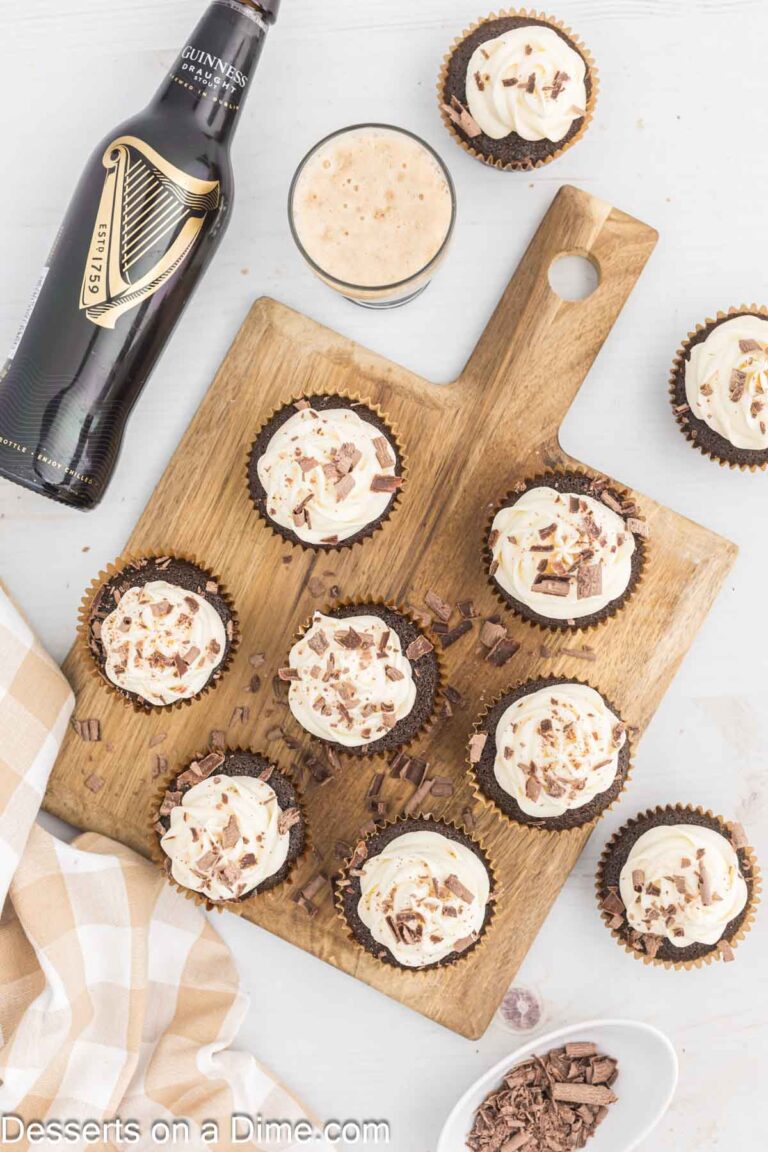Guinness Cupcakes - Desserts on a Dime