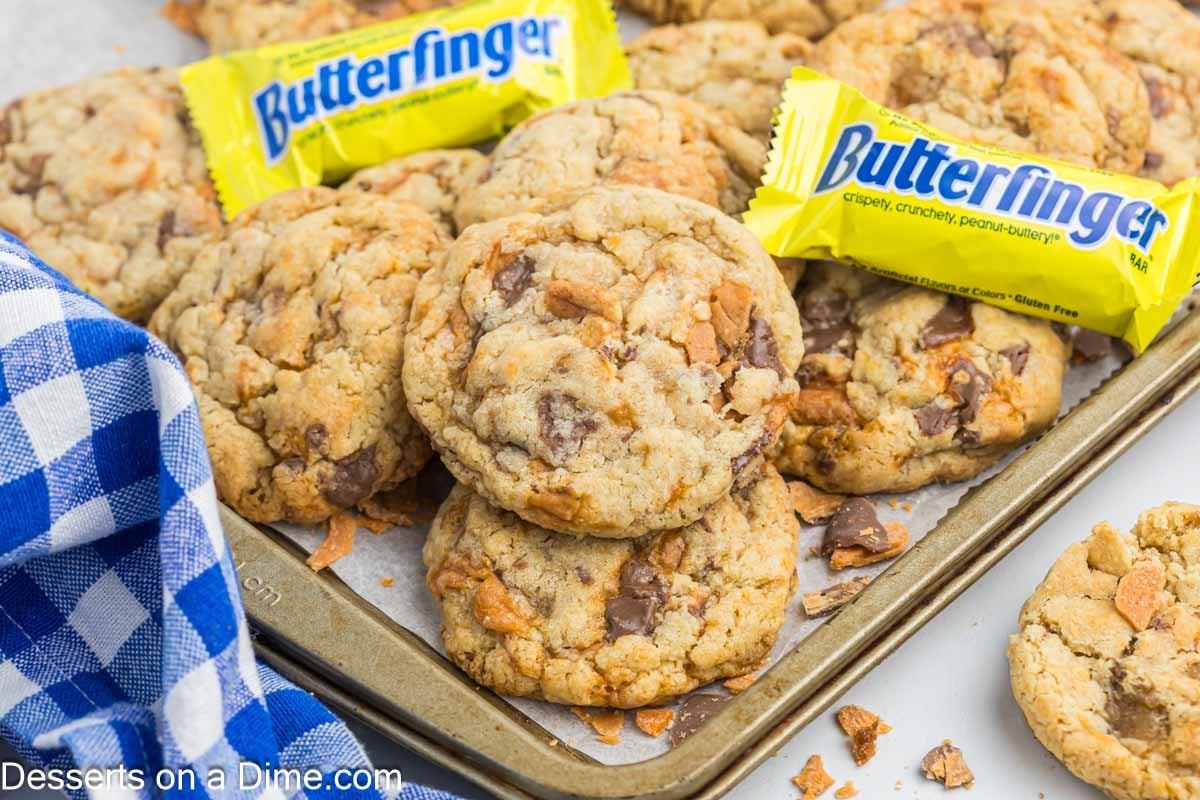Butterfinger Cookies - Desserts on a Dime