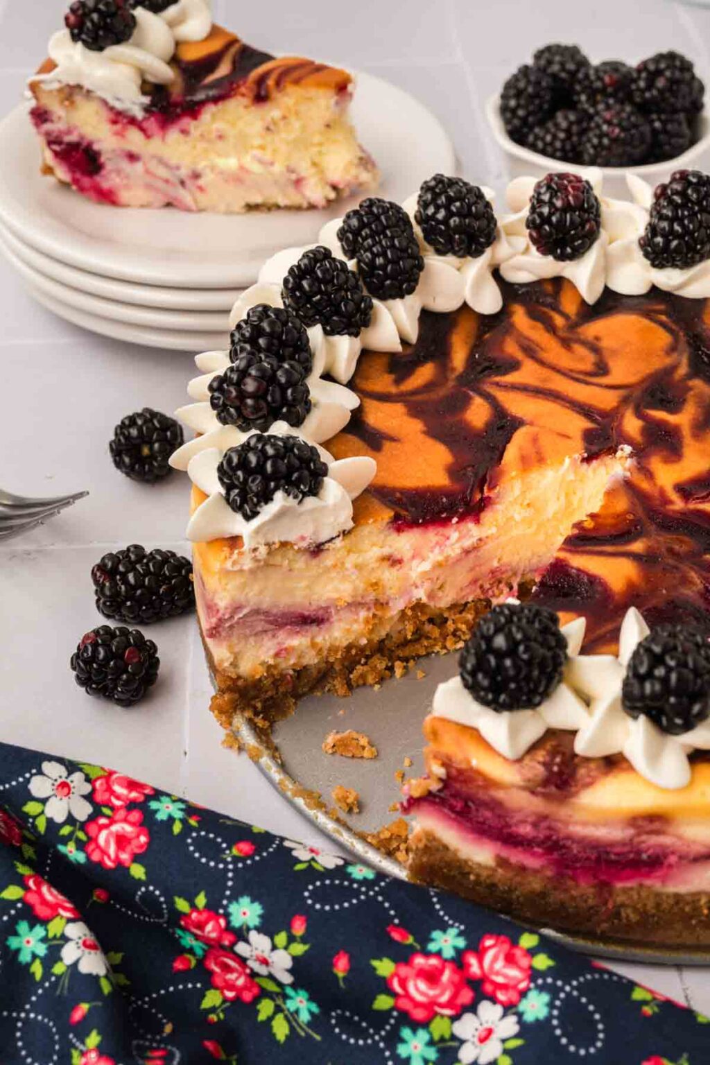 Blackberry Cheesecake Recipe - Desserts on a Dime