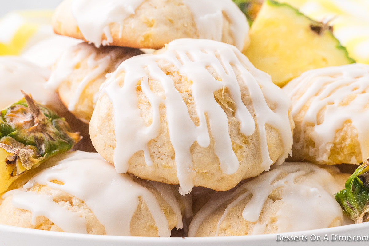 Pineapple Cookies - Desserts on a Dime