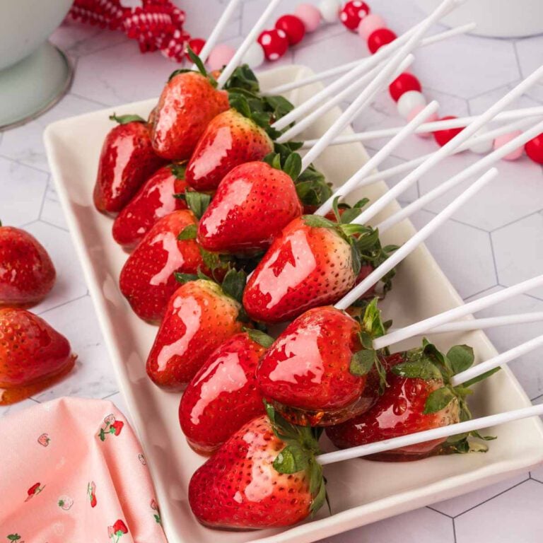 Candied Strawberries - Desserts on a Dime