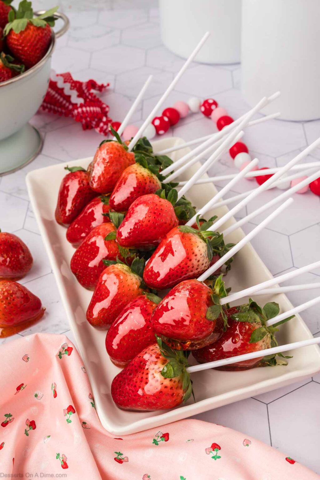 Candied Strawberries - Desserts on a Dime