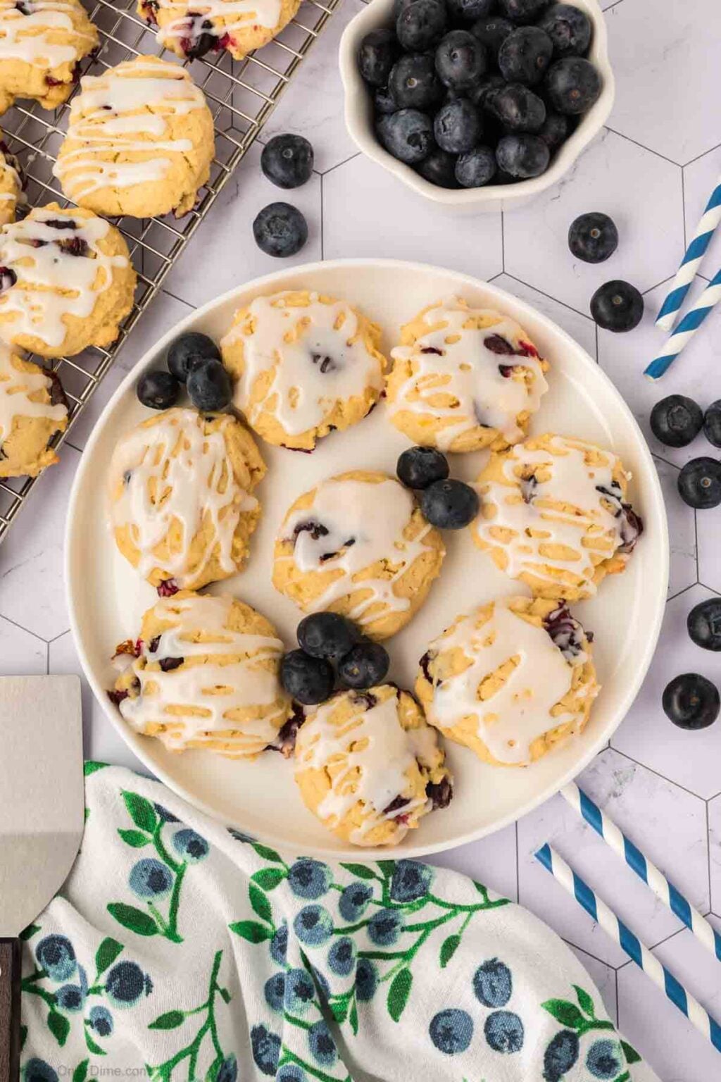 Blueberry Cookies - Desserts on a Dime