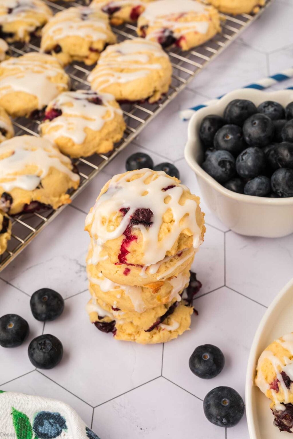 Blueberry Cookies - Desserts on a Dime