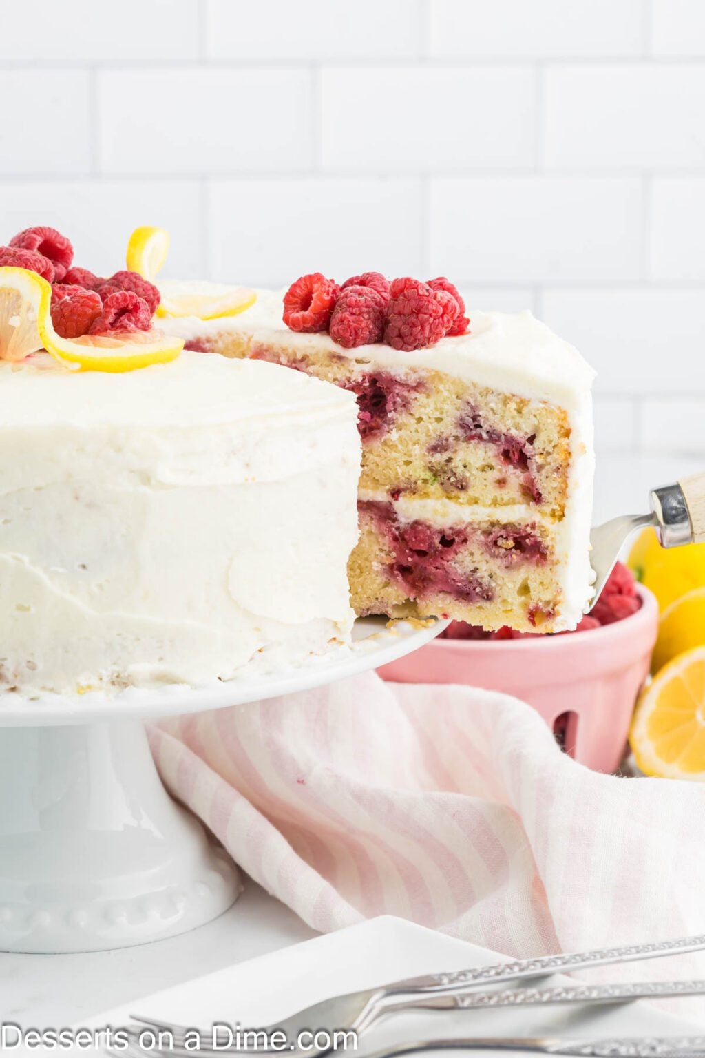 Lemon Raspberry Cake - Desserts on a Dime