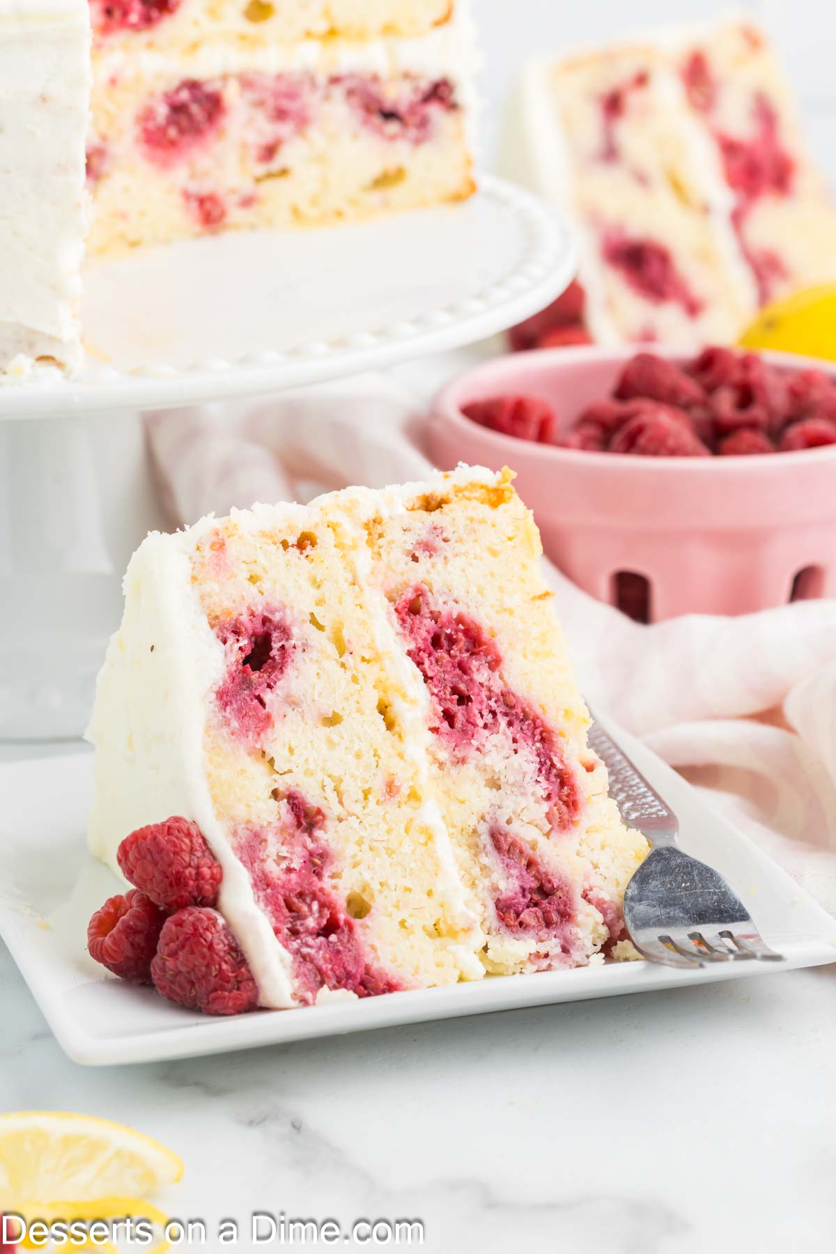 Lemon Raspberry Cake - Desserts on a Dime
