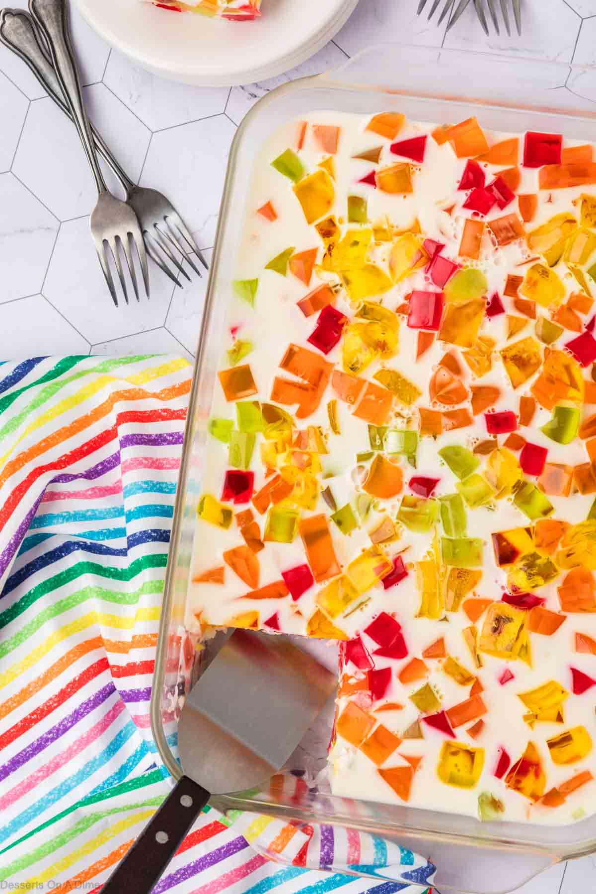 Broken Glass Jello - Desserts on a Dime
