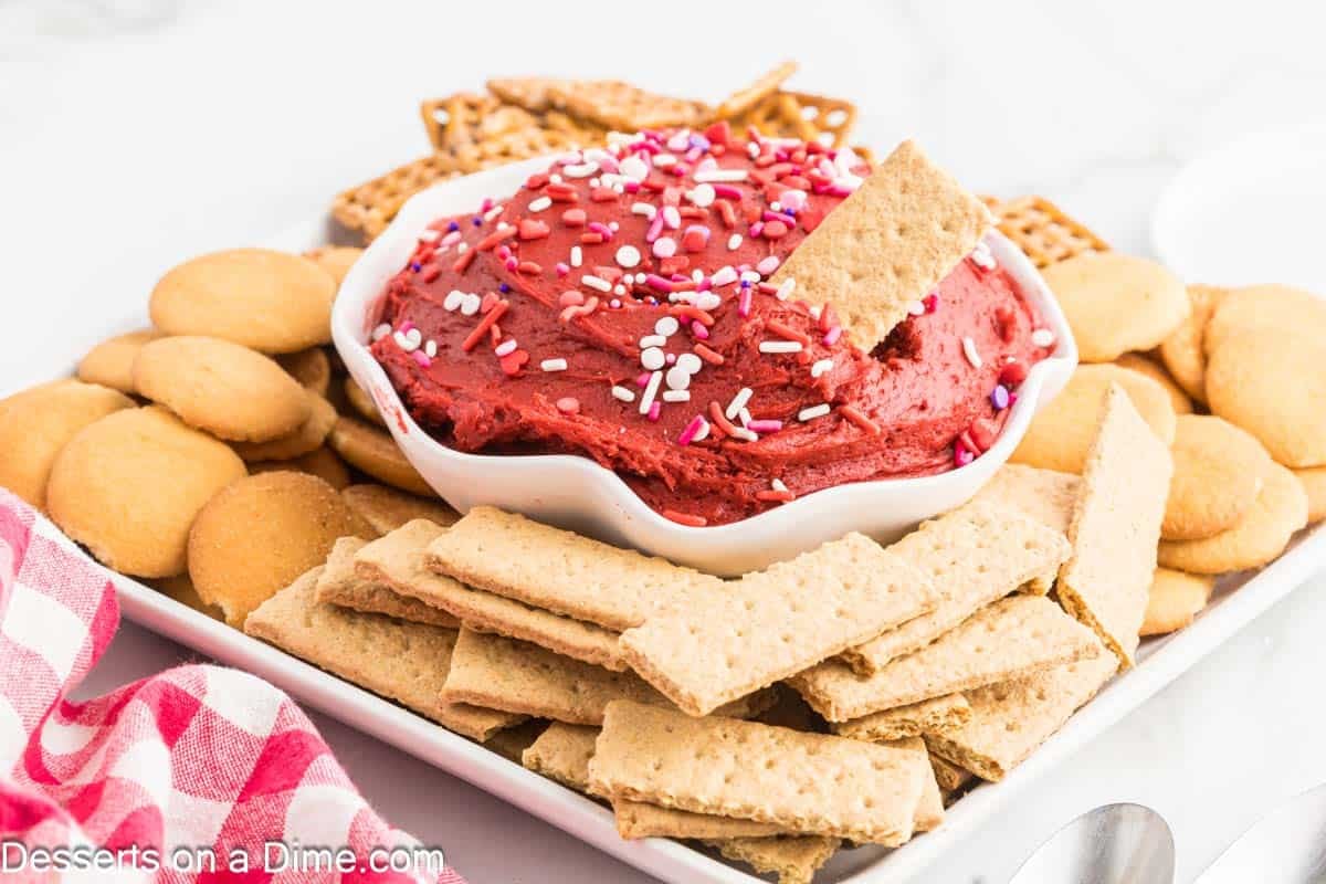 Red Velvet Dip - Desserts on a Dime