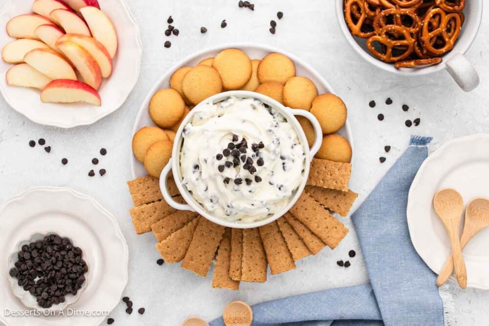 Chocolate Chip Cheesecake Dip - Desserts on a Dime